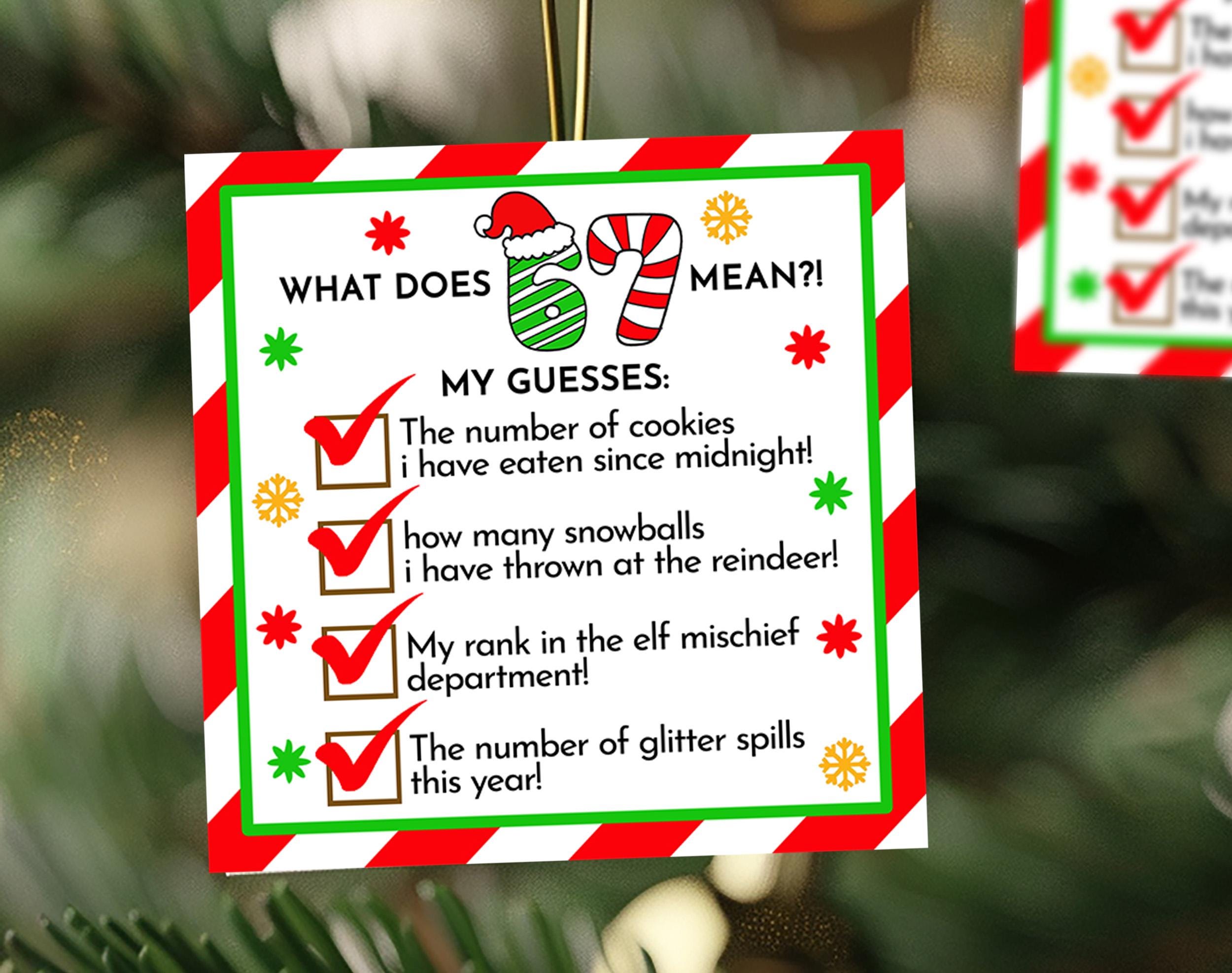 What Does 67 Mean Sign, Six Seven Viral Meme, Funny Christmas Elf Idea ...