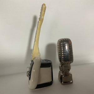 Guitar and Retro Microphone Salt and Pepper Set. - Etsy