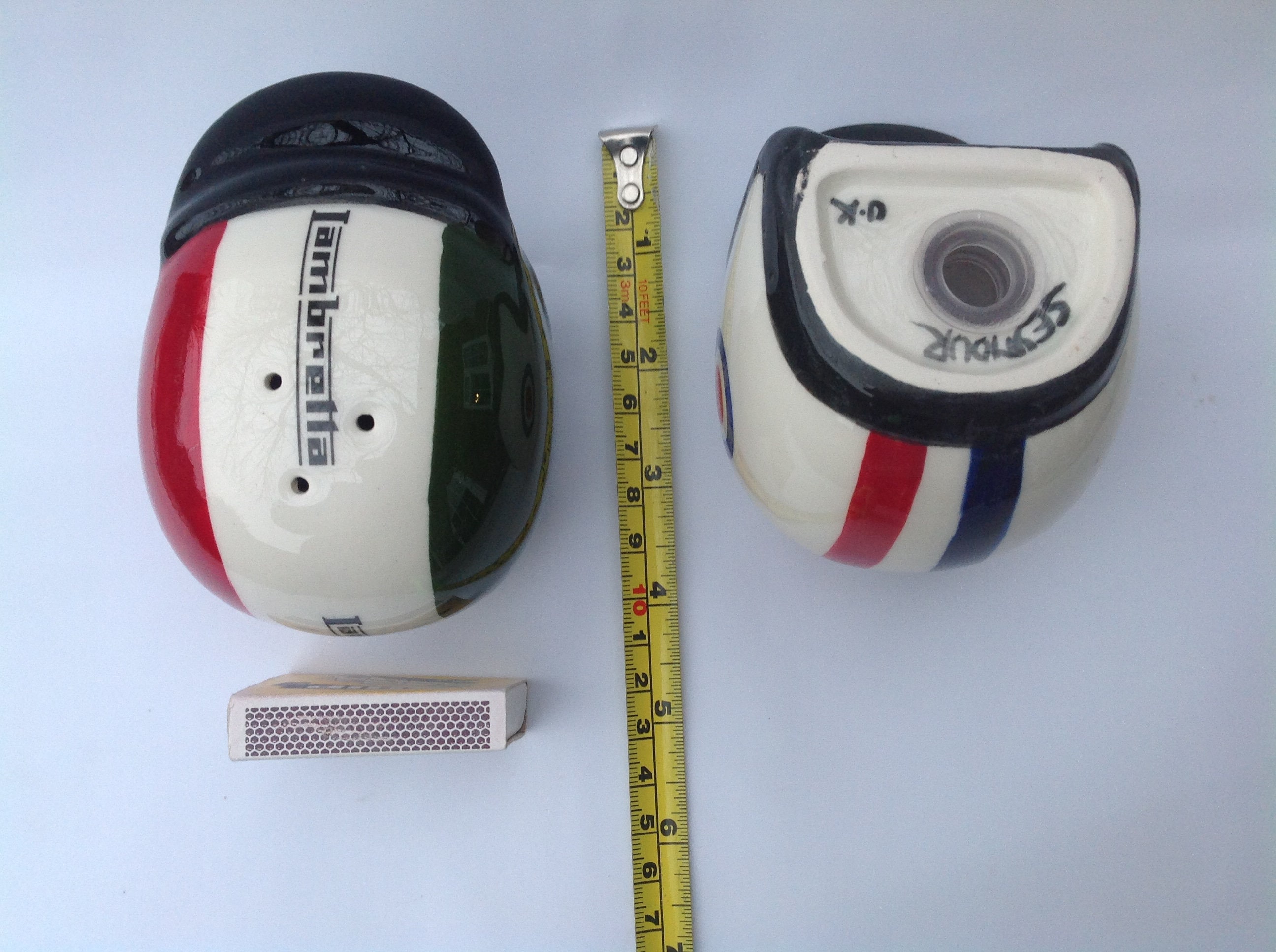Mod/scooters/vespa/lambretta Style Crash Helmet Salt and Pepper Set ...