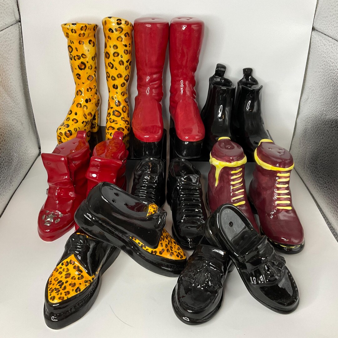 Salt and Pepper Shakers Gift Set.collectors Edition of Shoes and Boots ...
