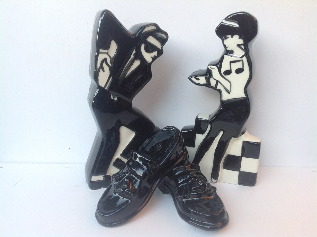 Ska Salt and Pepper Gift Set.two Tone Dancers and Loafer Shoe Shakers ...