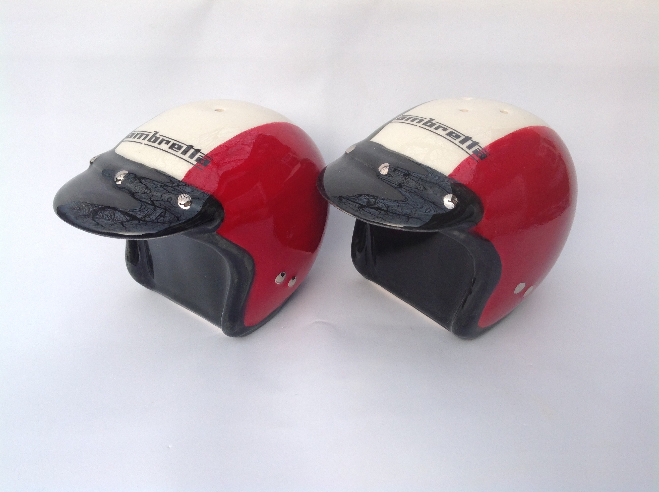 Mod/scooters/vespa/lambretta Style Crash Helmet Salt and Pepper Set ...