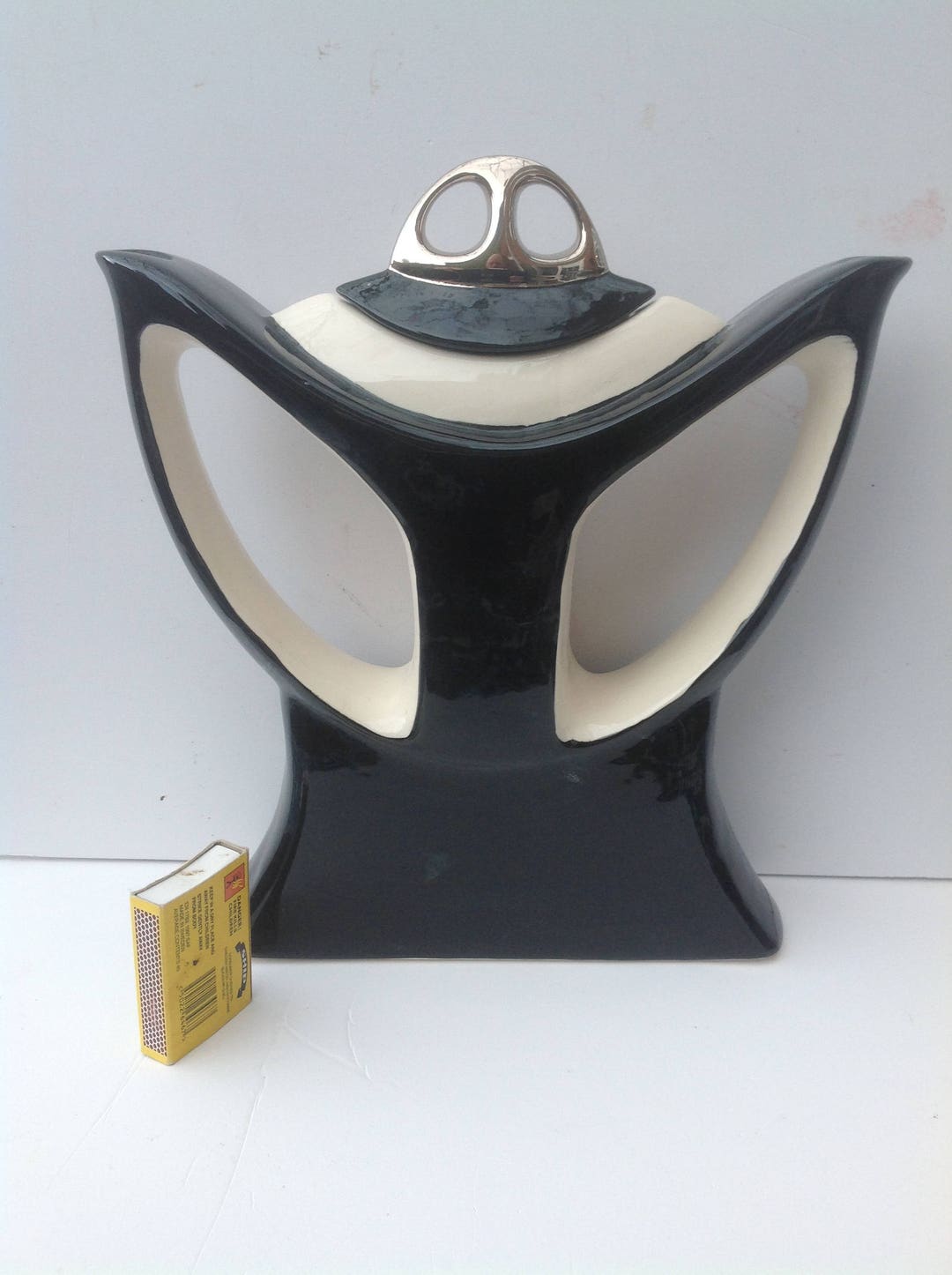 Art Deco Teapot.double Spouted Ceramic Pot. - Etsy