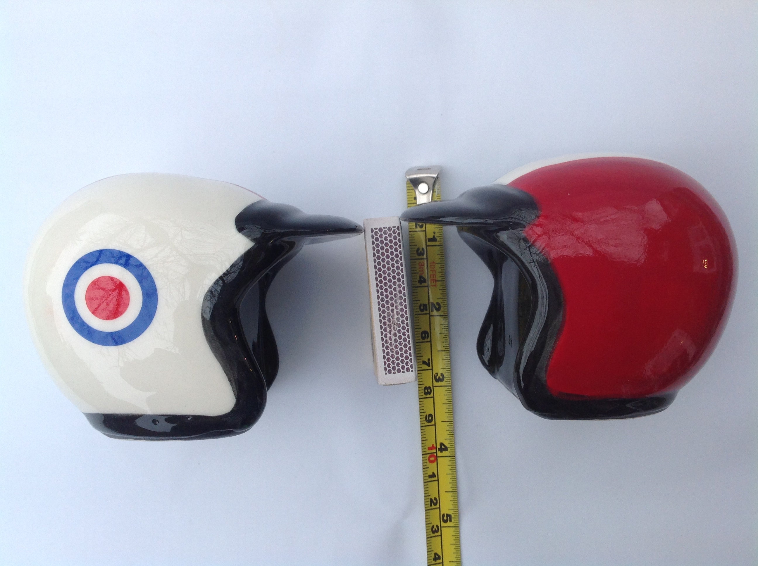 Mod/scooters/vespa/lambretta Style Crash Helmet Salt and Pepper Set ...