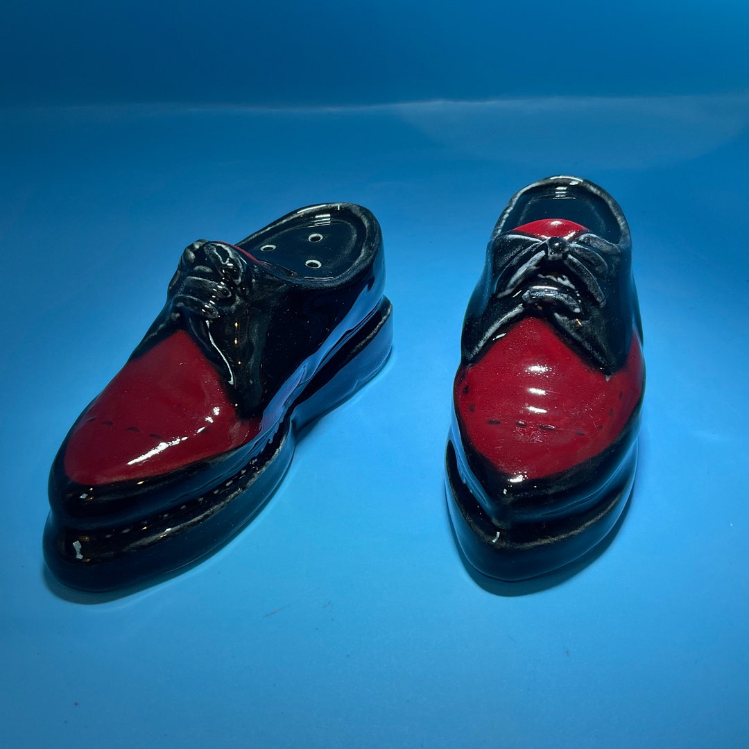Shoe Shakers.rockabilly Dance Shoes.red and Black Pointed Creepers. - Etsy
