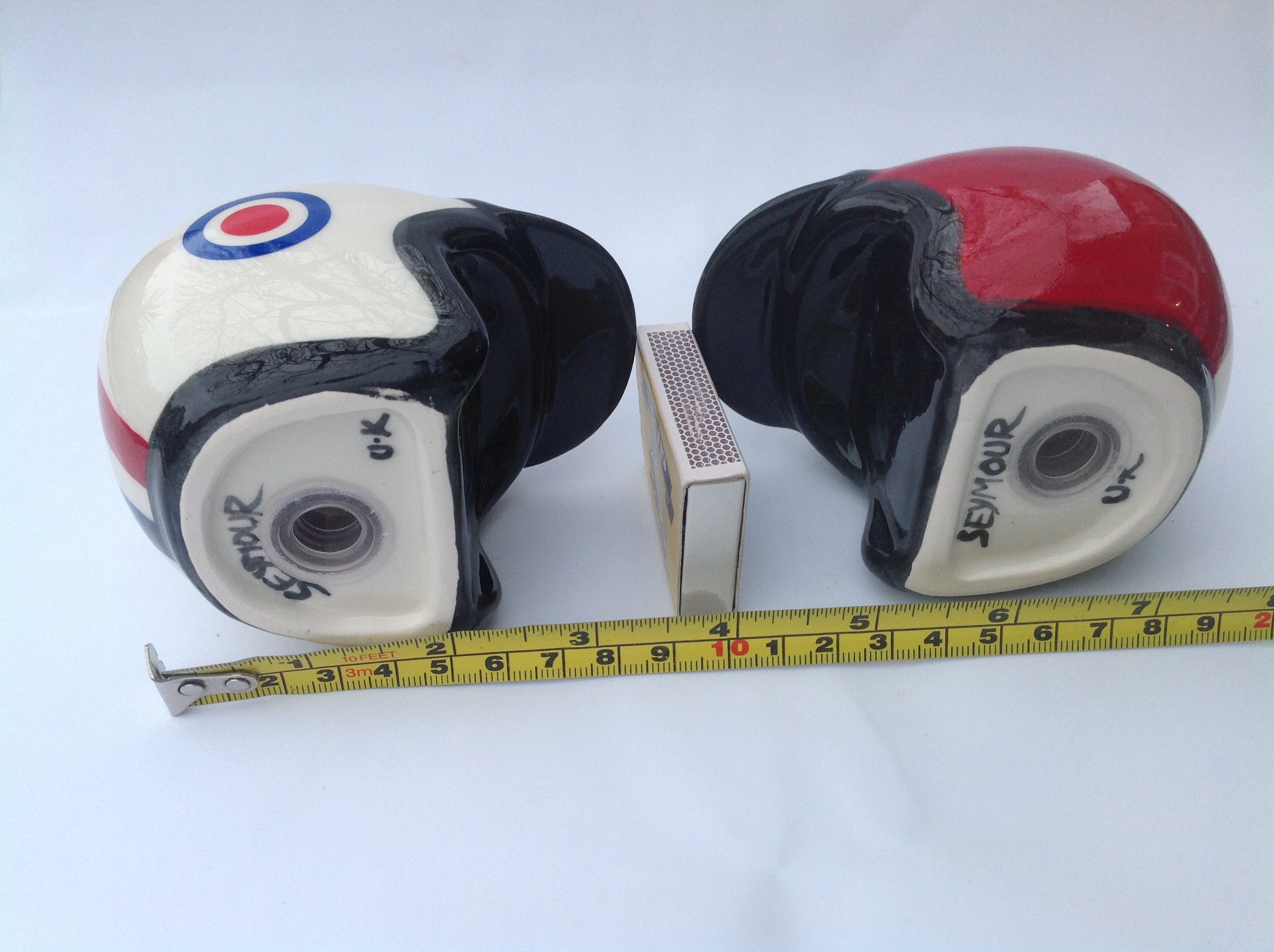 Mod/scooters/vespa/lambretta Style Crash Helmet Salt and Pepper Set ...