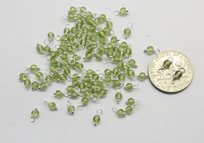 Dangle Charms Wire Wrapped Pendant Peridot Small Dangle Charm | Etsy