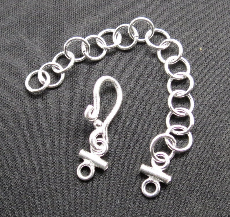 925 Sterling Silver Clasp Hook Adjustable Chain Clasps 22K - Etsy