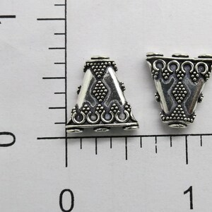 2 Pieces 925 Sterling Silver Bali Beads Connector 16 Mm Multi Strand ...