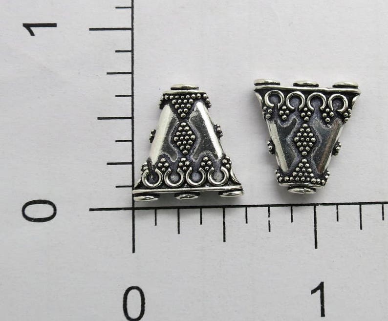 2 Pieces 925 Sterling Silver Bali Beads Connector 16 Mm Multi - Etsy