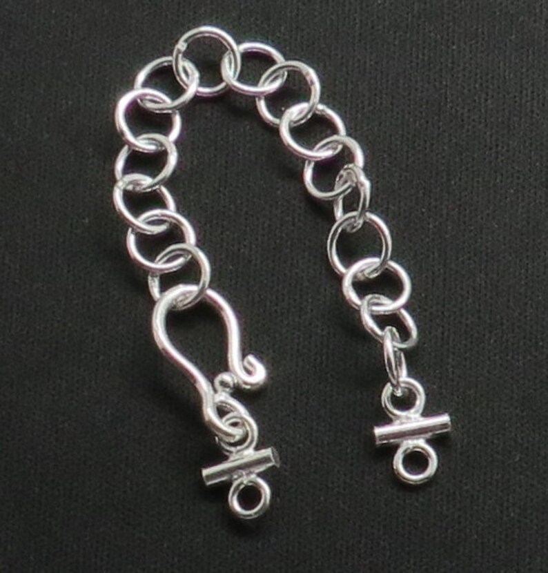 925 Sterling Silver Clasp Hook Adjustable Chain Clasps 22K Gold Vermeil ...