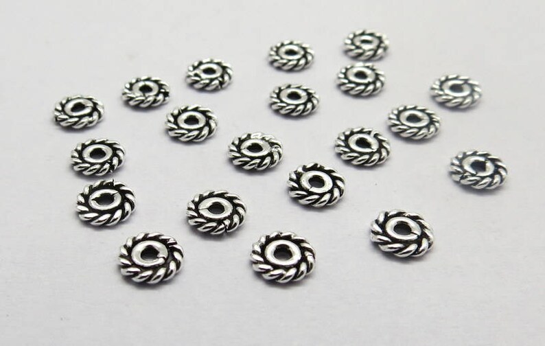 20 Pieces 925 sterling silver spacer beads 5mm Round Bali | Etsy