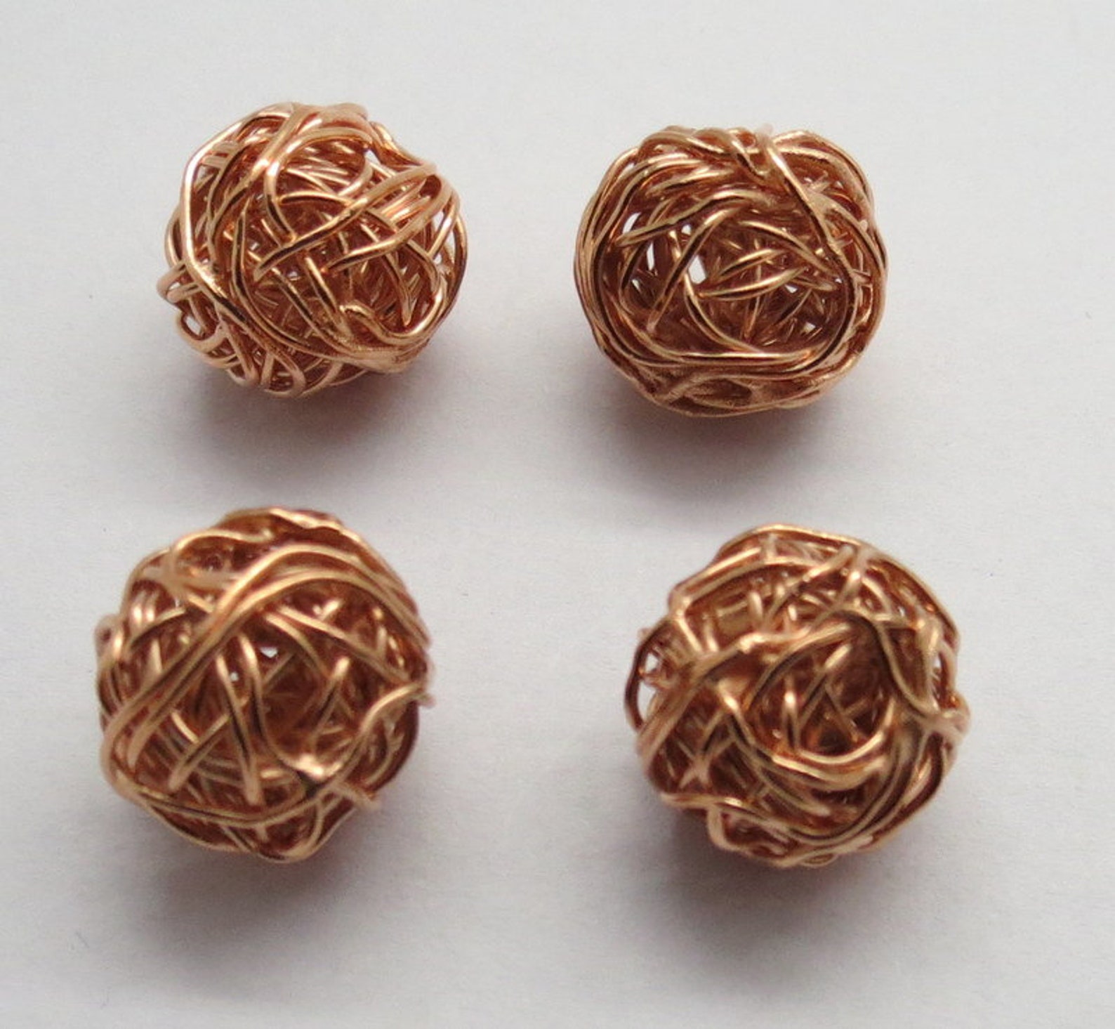 2 Pieces Copper Beads Copper Wire Wrapped Beads 12mm Round Beads - Etsy
