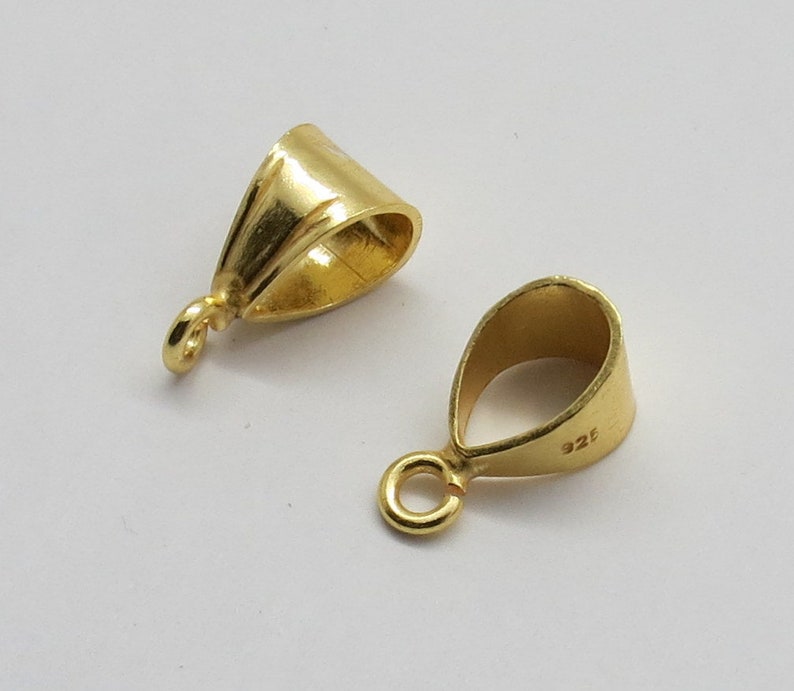 2 Pieces 925 Sterling Silver Bails Pendant Loop Bails 22K Gold - Etsy