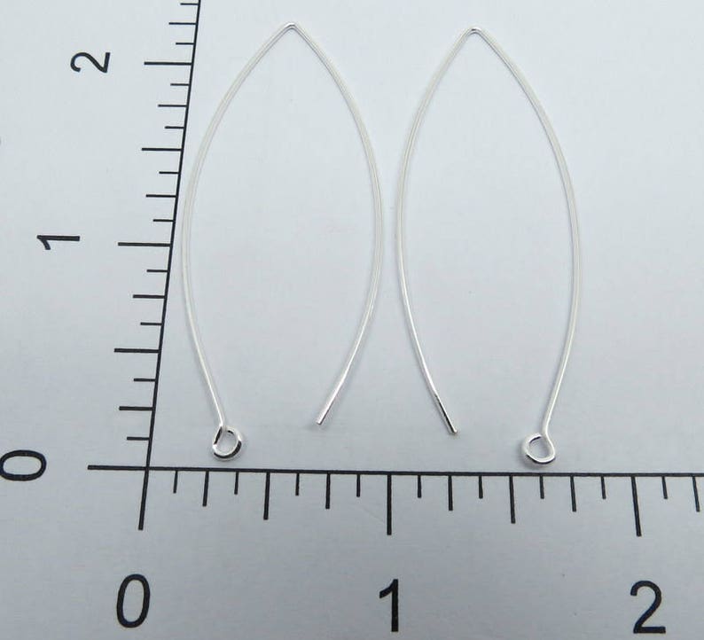 6 Pieces 925 Sterling Silver Ear Wire Earring Hooks 56mm Long - Etsy