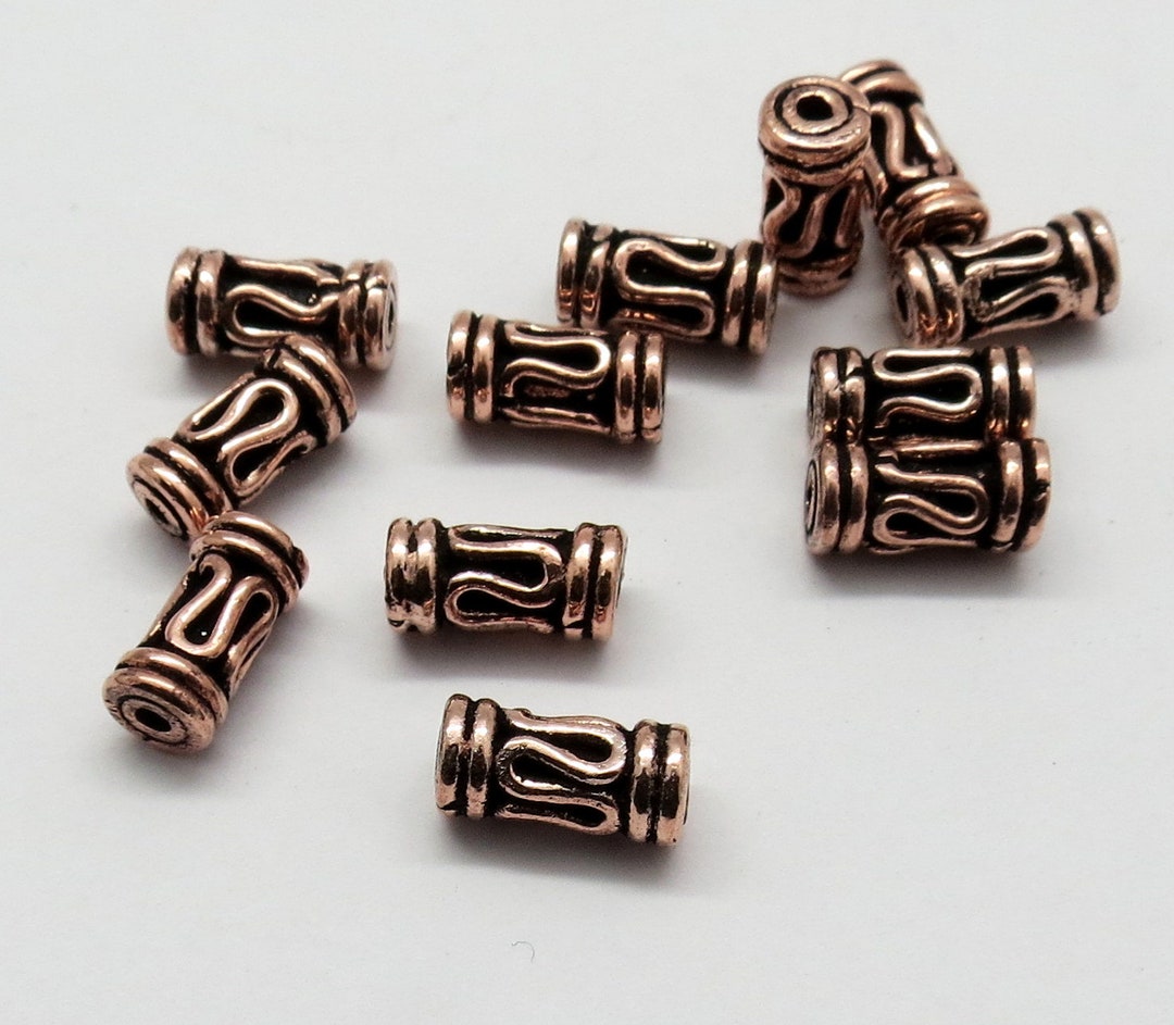 10 Pieces Beads Solid Copper Beads Tubes 9mm Long Handmade Jewelry ...