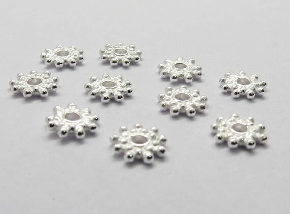 10 Pieces 925 Sterling Silver Beads Spacers Bali Silver Beads | Etsy