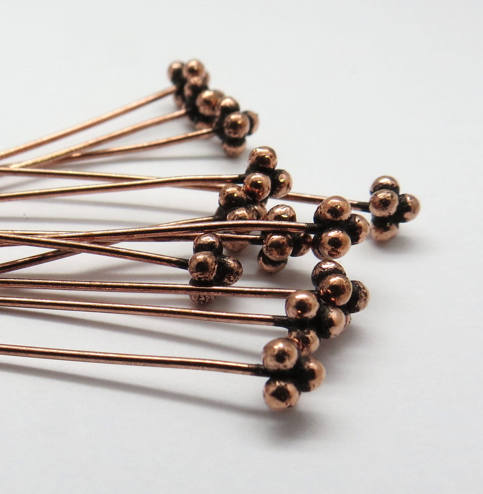 10 Pieces Antique Copper Headpin 22 Gauge Wire 75mm Long Jewelry Making ...