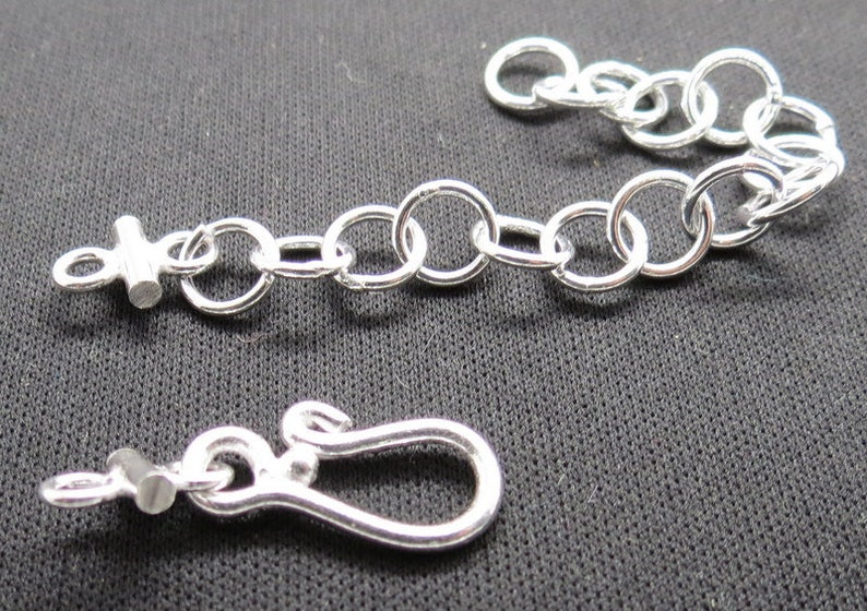925 Sterling Silver Clasp Hook Adjustable Chain Clasps 22K Gold Vermeil ...