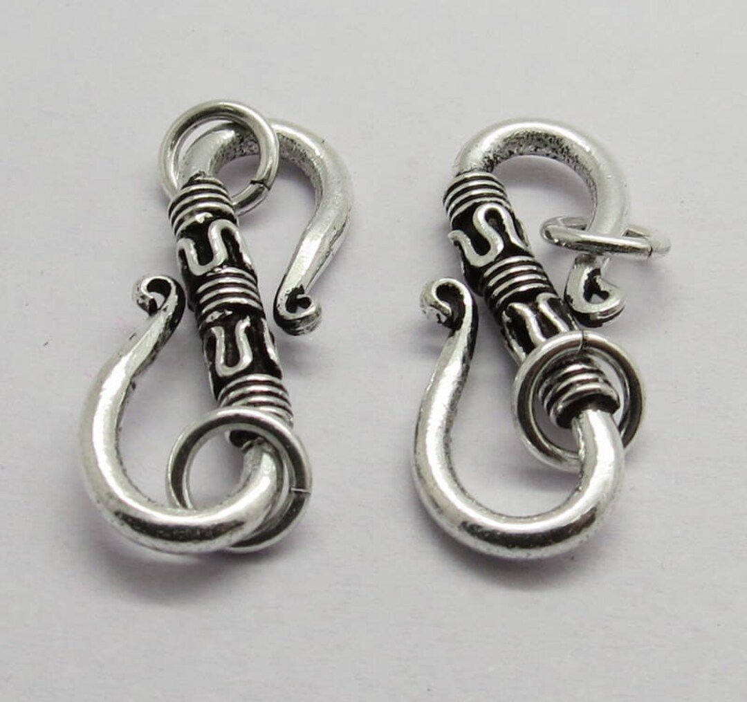 2 Pieces S Hook Clasps 925 Sterling Silver 25mm Long 15 Gauge Wire - Etsy