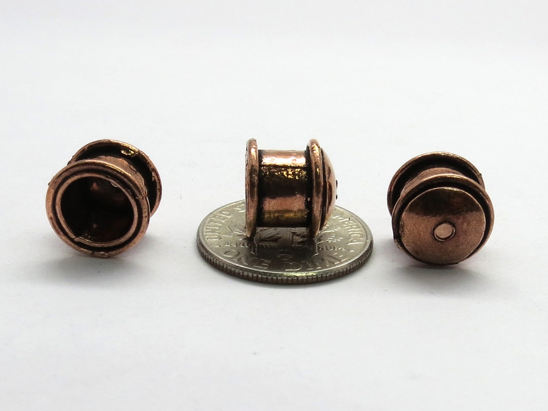 6 Pieces Copper Beads Cap Cord End Caps Chain End Beads Cap 10mm Round ...