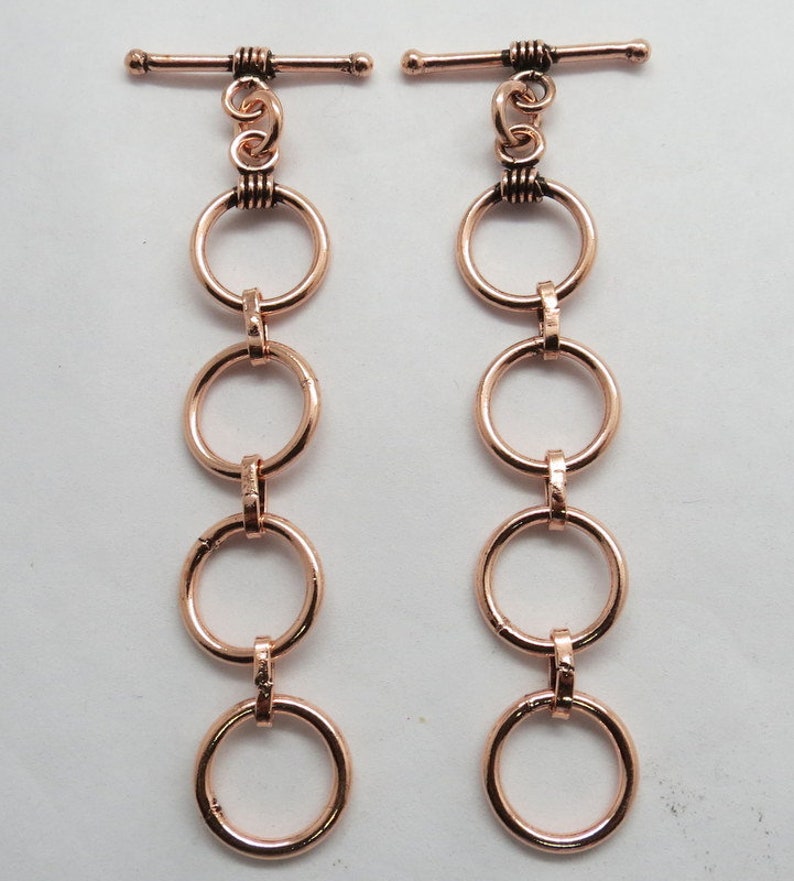 2 Pieces Toggle Clasp Copper Oxidised Adjustable Chain Toggle - Etsy