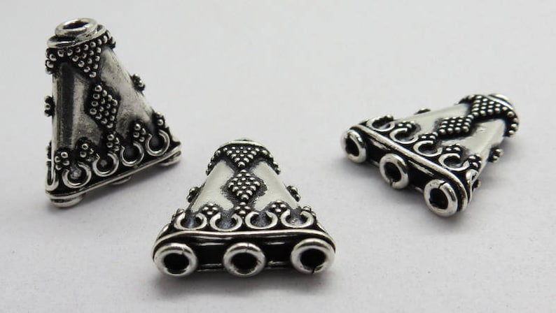 2 Pieces 925 Sterling Silver Bali Beads Connector 16 Mm Multi - Etsy