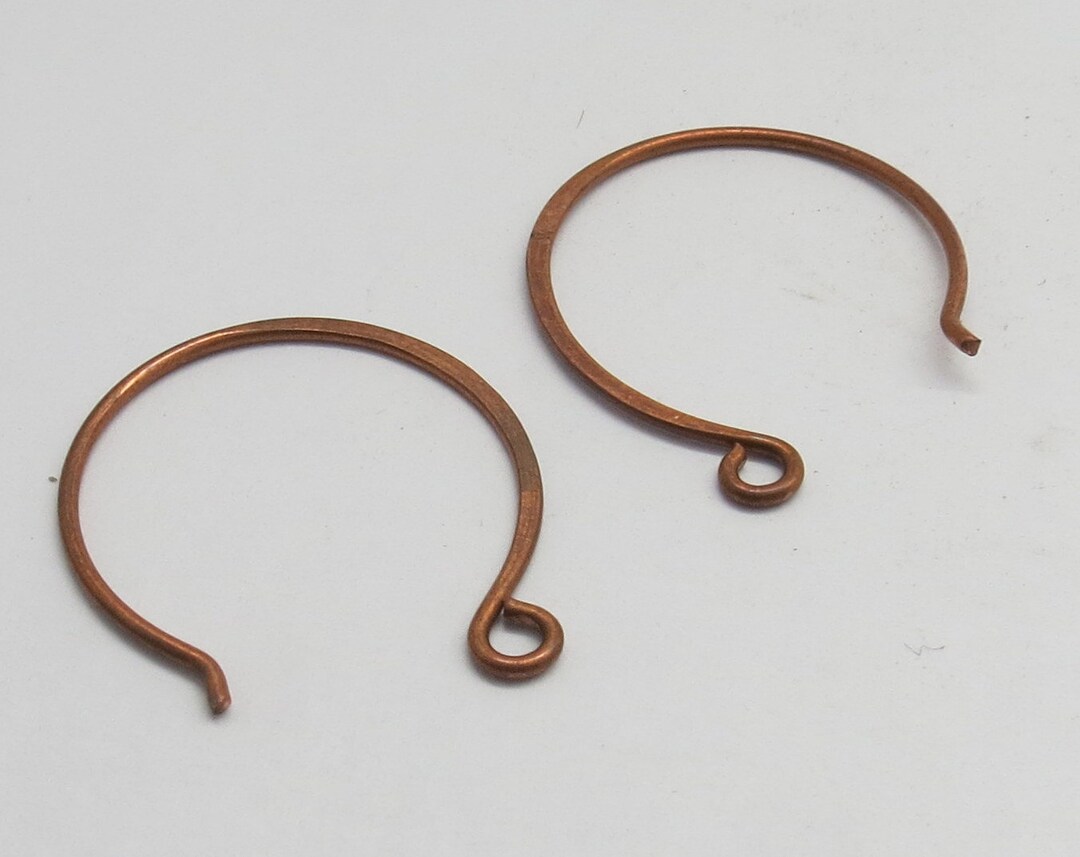 10 Pieces Antique Copper Rustic Ear Wire Hooks 20 Gauge Hammered Forged ...