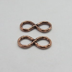 2 Pieces Copper Infinity Symbol Charm Pendant Connectors 23mm Long ...