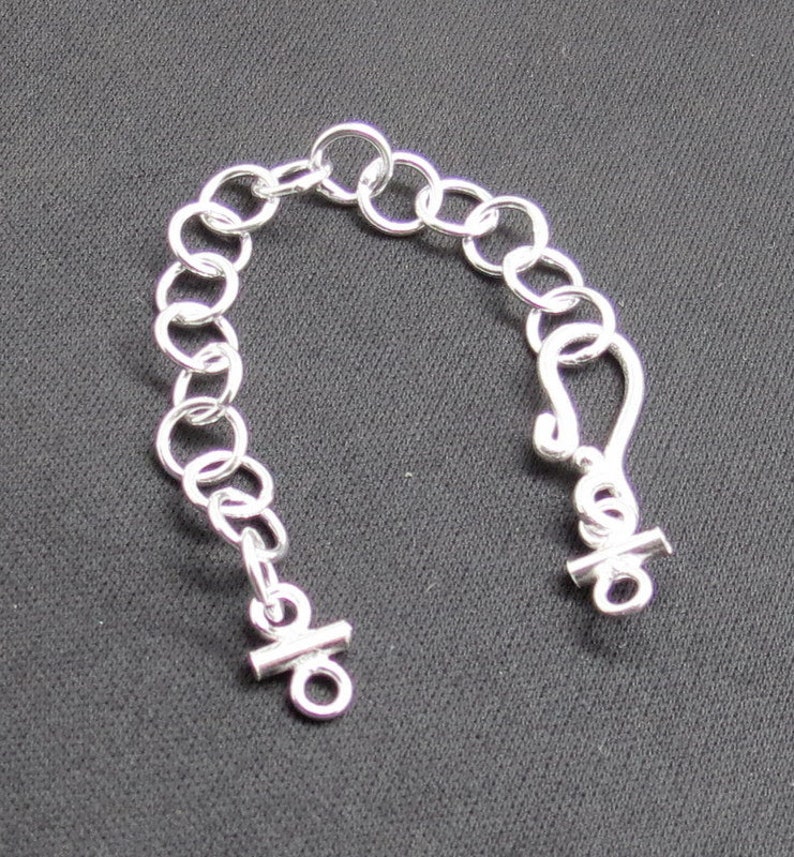 925 Sterling Silver Clasp Hook Adjustable Chain Clasps 22K Gold Vermeil ...