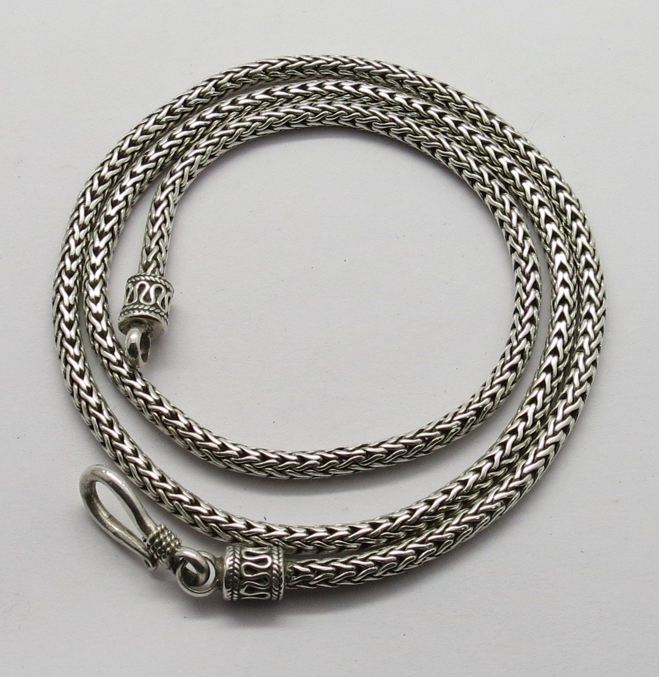 925 Sterling Silver Chain Bali Silver Snake Chain 51 cm Long | Etsy