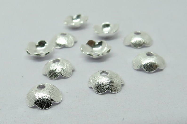 10 Pieces 925 Sterling Silver Bead Caps Brushed Beads Cap 8mm - Etsy