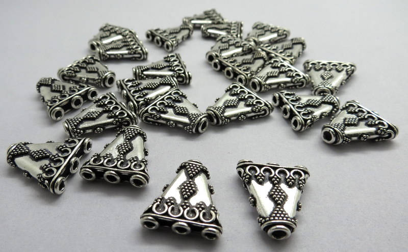 2 Pieces 925 Sterling Silver Bali Beads Connector 16 Mm Multi Strand ...