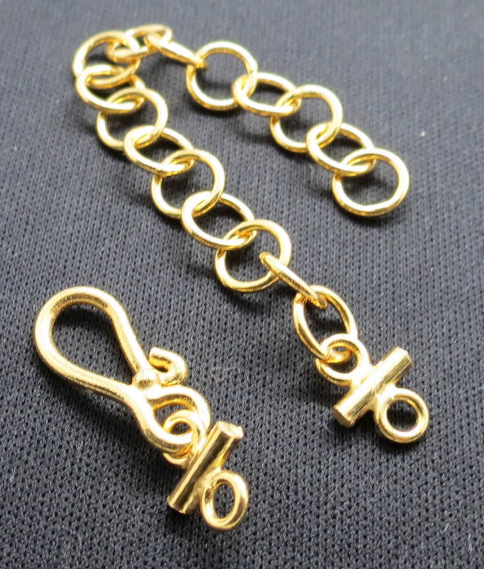 925 Sterling Silver Clasp Hook Adjustable Chain Clasps 22K Gold Vermeil ...