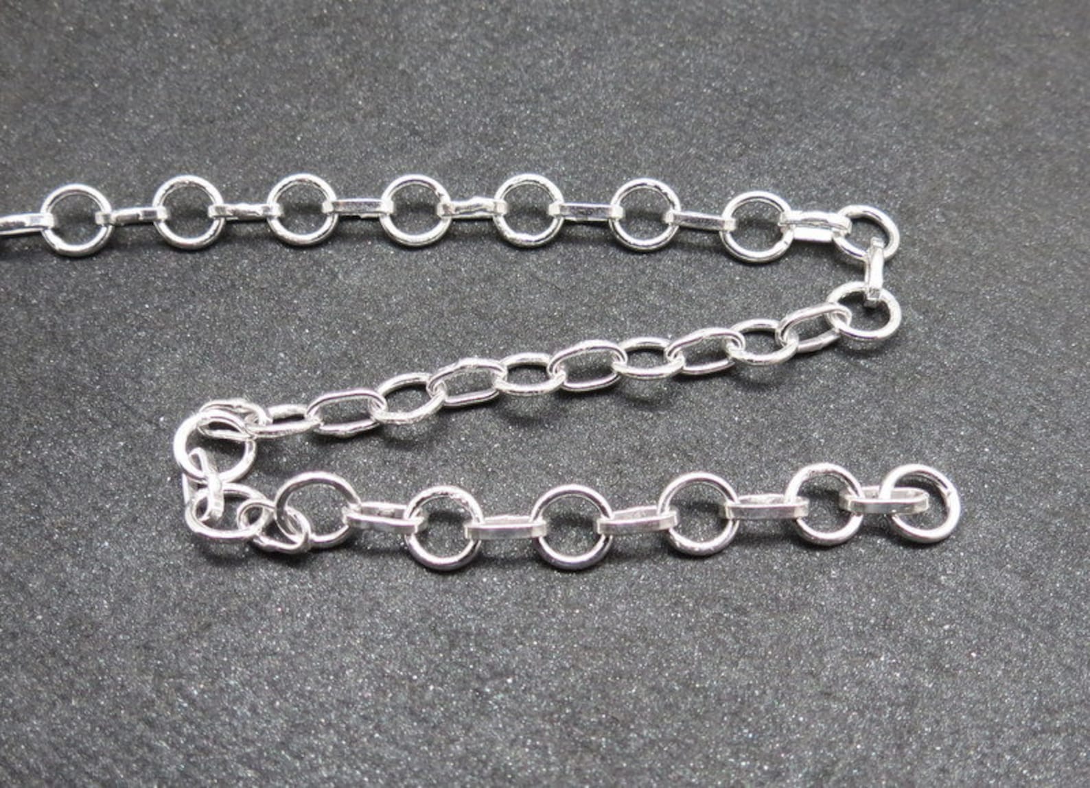 925 Sterling Silver Chain Adjustable Chain Extender Chain 5mm - Etsy