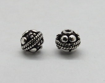 4 Pieces 925 Sterling Silver Beads Bali Silver Beads 8mm Round | Etsy