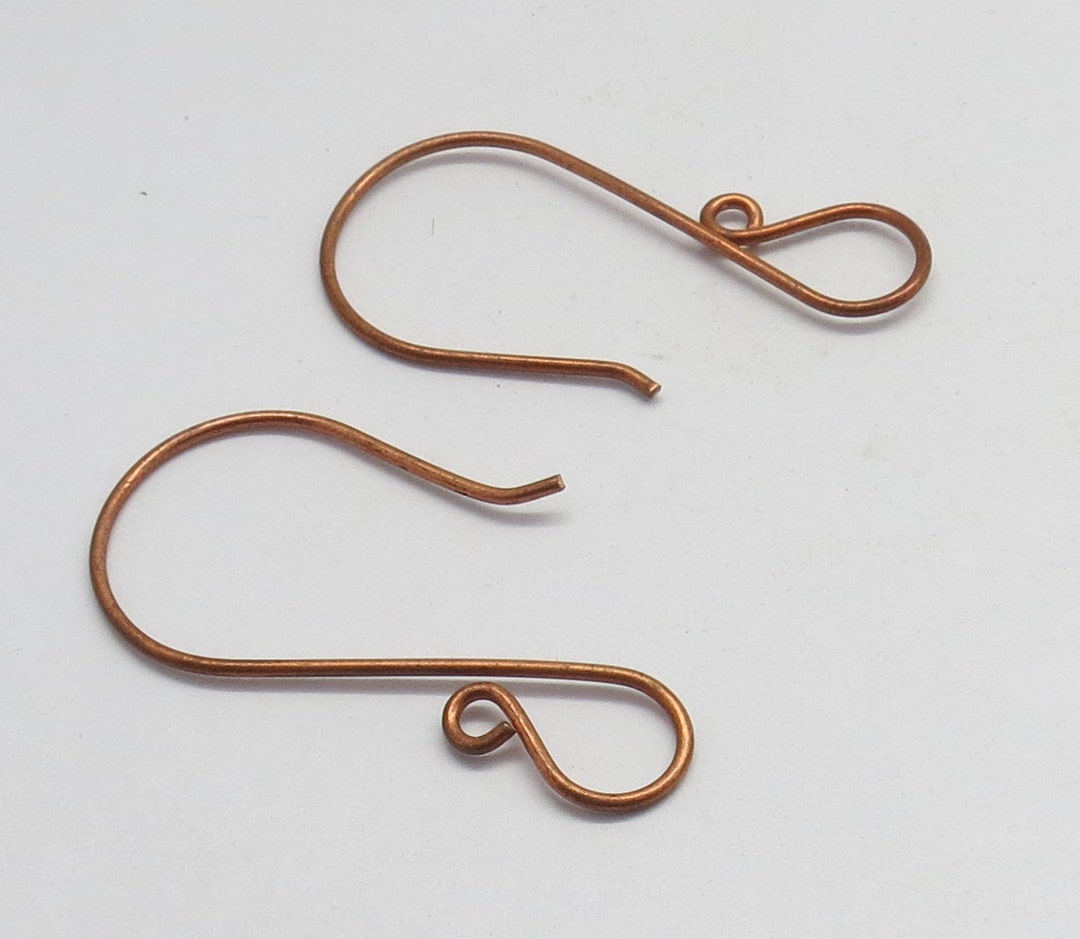 10 Pieces Antique Copper Rustic Ear Wire Hooks 20 Gauge Hammered Forged ...