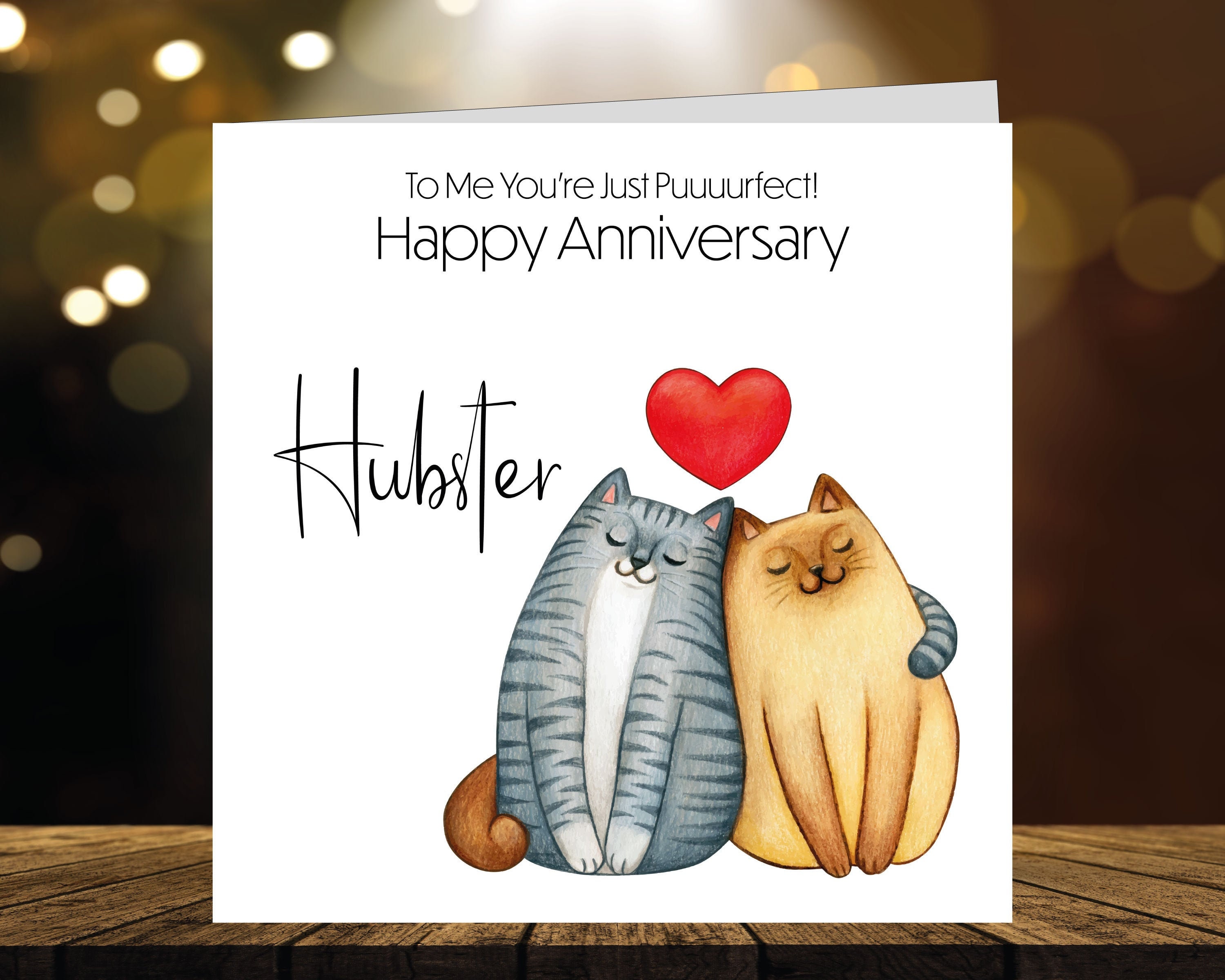 Anniversary Card With Cats for Wife Husband Boyfriend - Etsy UK