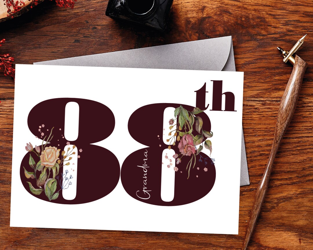 88th Birthday Card With Name / Personalised Card for Any Age / - Etsy
