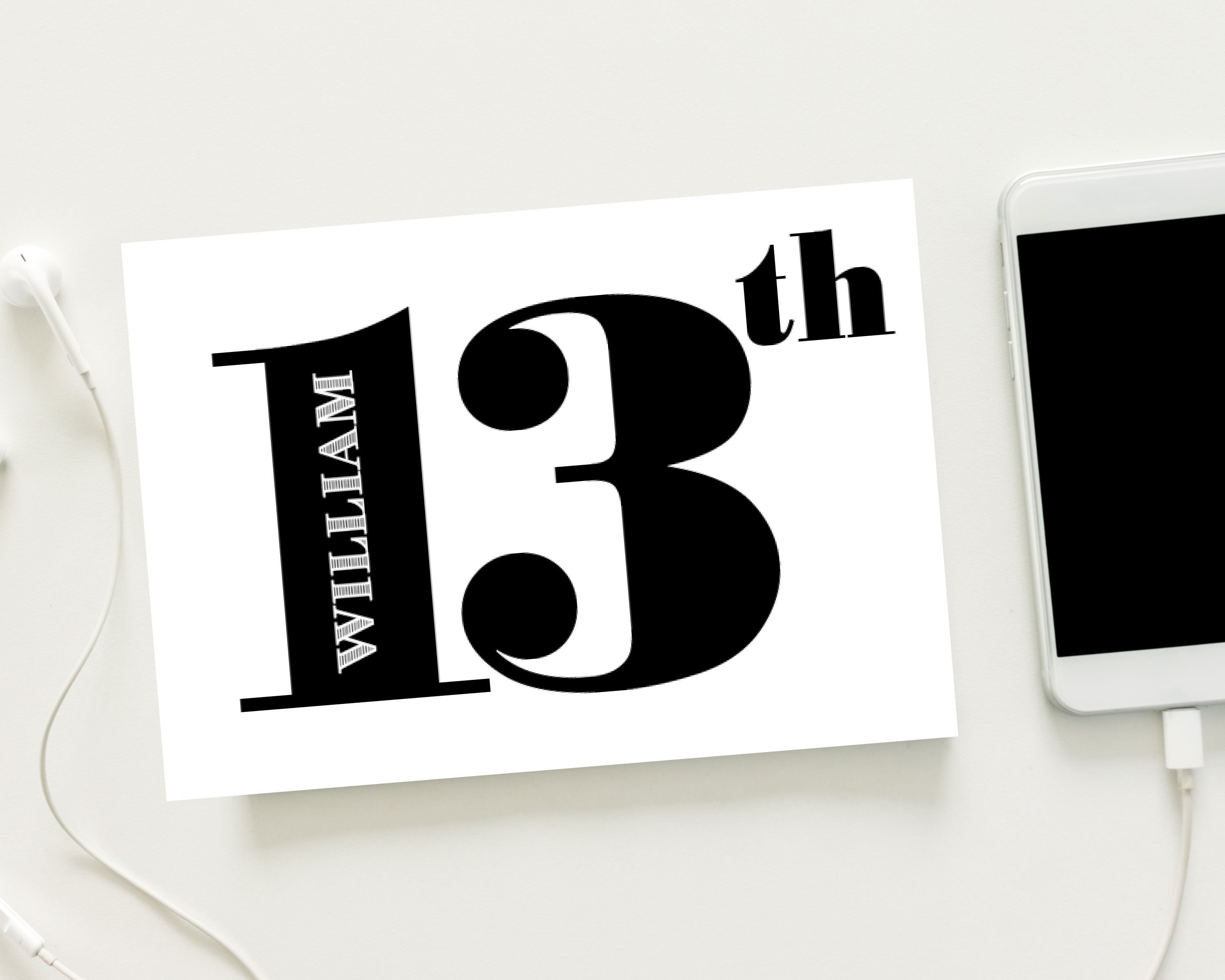 Thirteenth 13th Birthday Card With Name / Card for 13 Year Old - Etsy UK