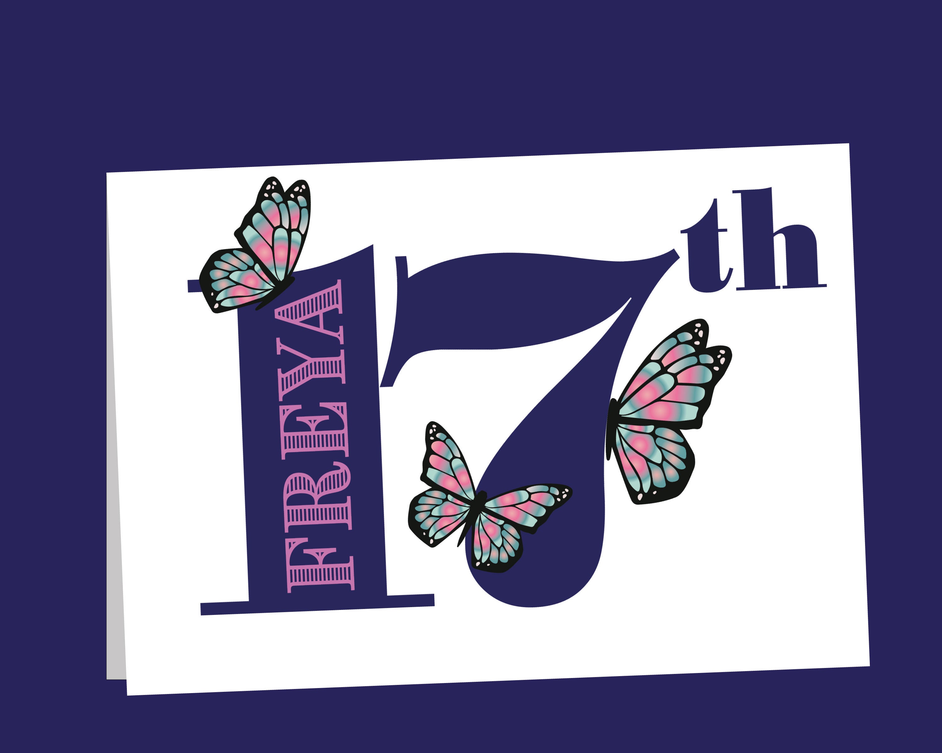 Seventeenth 17th Birthday Card With Butterflies Birthday Etsy seventeenth-17th-birthday-card-with-butterflies-birthday-etsy