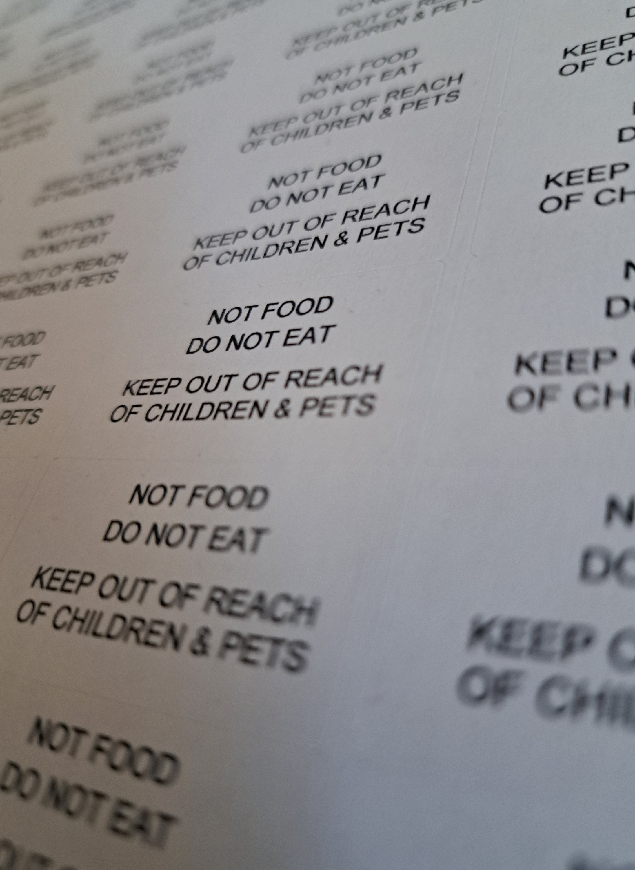 520 - Not Food - Do Not Eat Labels Small Stickers - Etsy UK