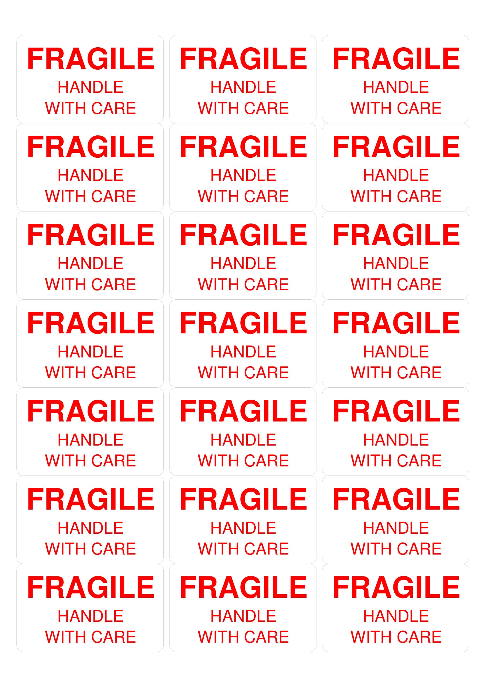 FRAGILE - Handle With Care Labels in Variety of Sizes - Etsy UK