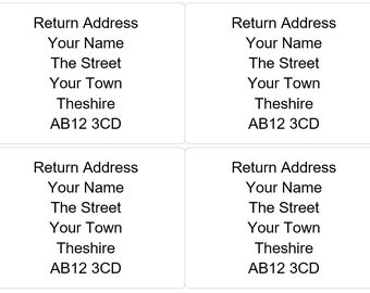 520 Custom Personalised Self Adhesive Return Address Labels Pre Printed ...
