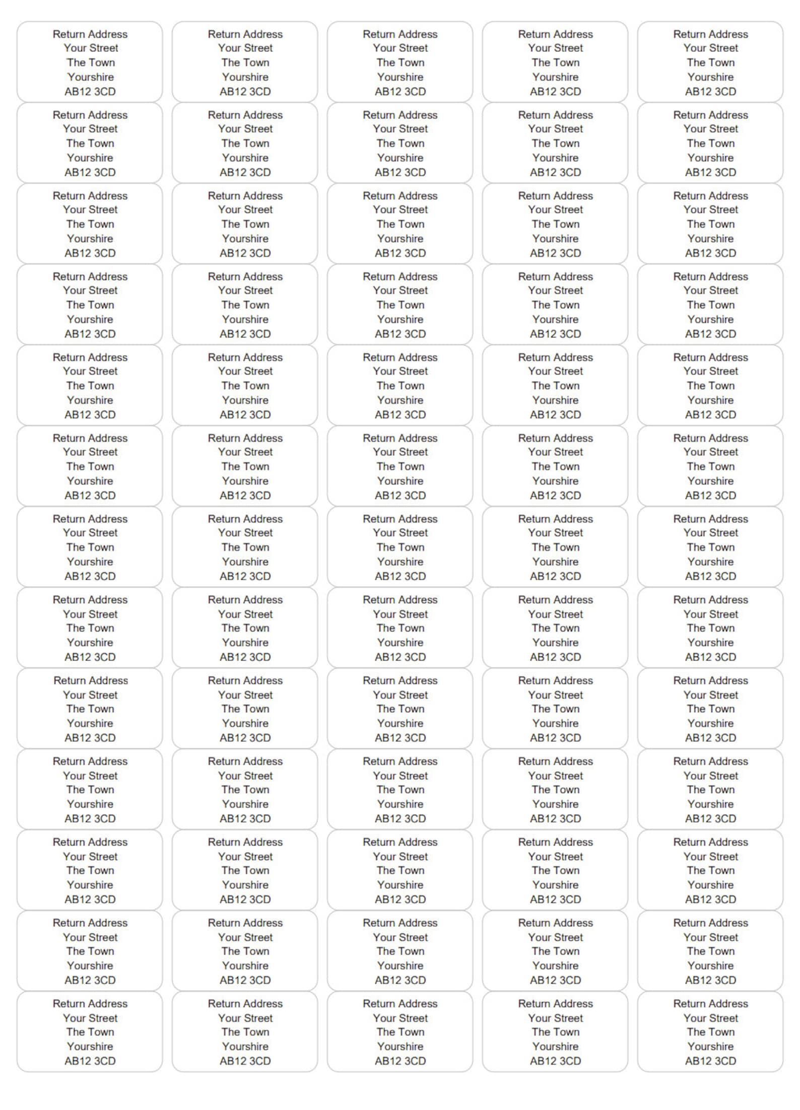 520 Custom Personalised Self Adhesive Return Address Labels Pre Printed ...