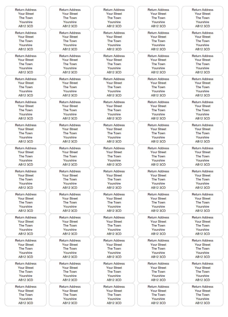 520 Custom Personalised Self Adhesive Return Address Labels Pre Printed ...