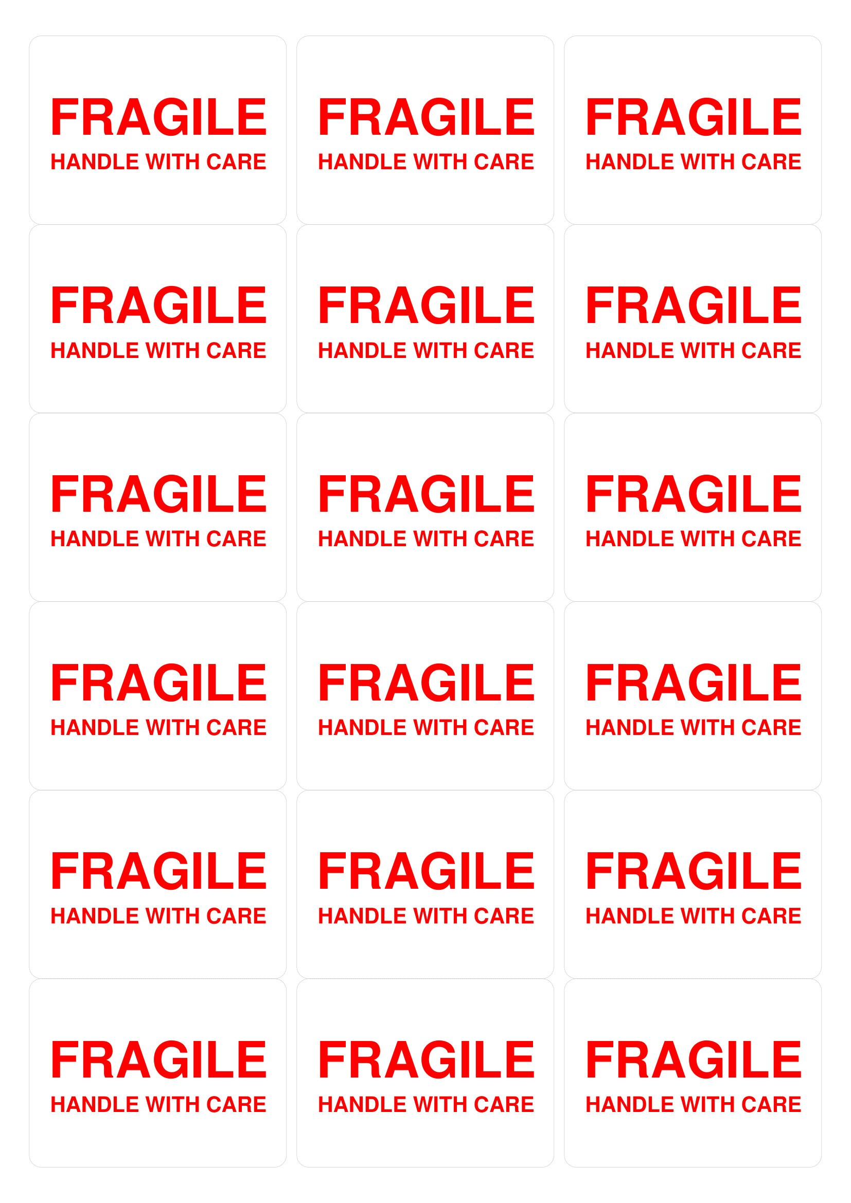 FRAGILE - Handle With Care Labels in Variety of Sizes - Etsy UK