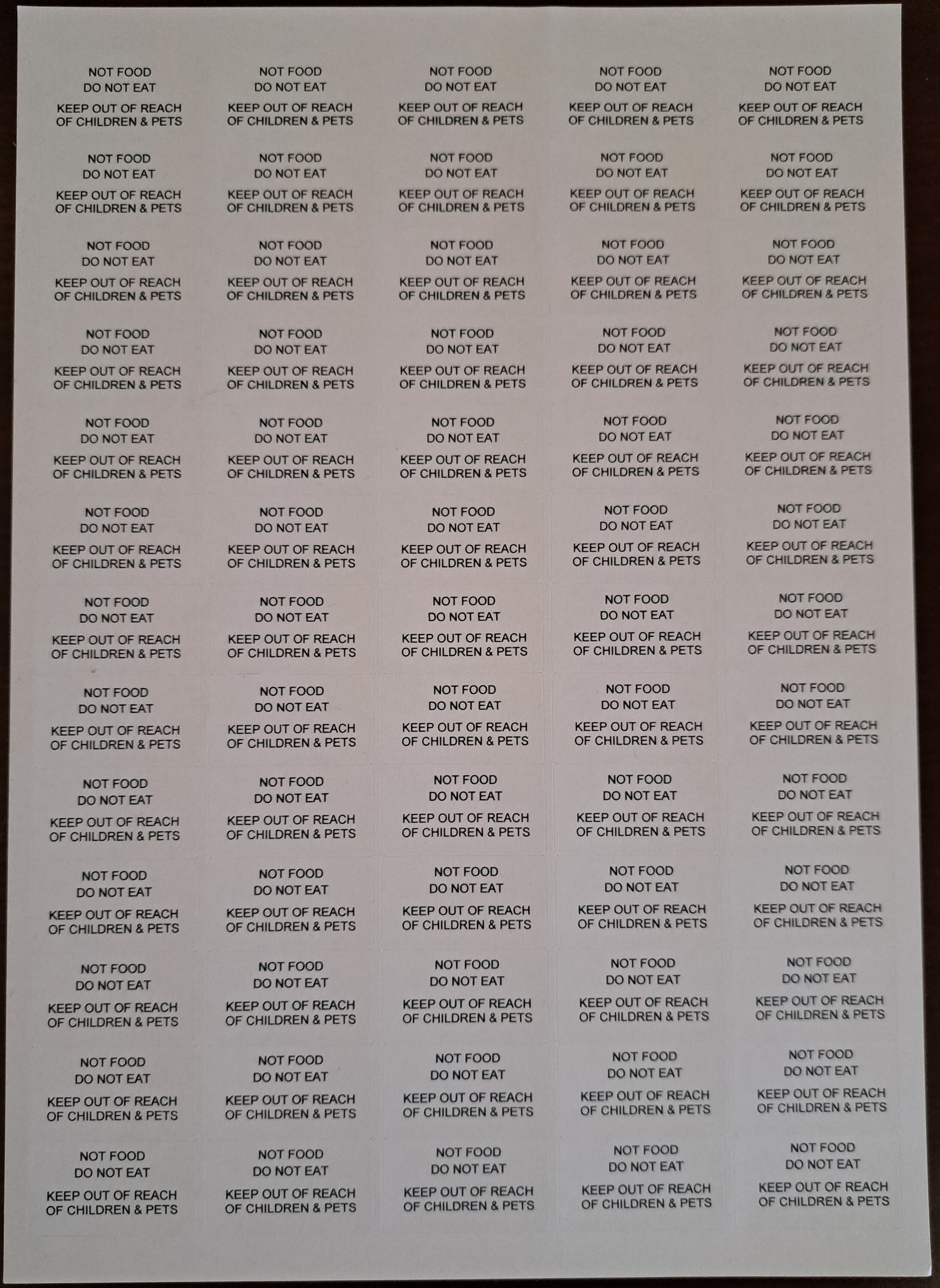 520 - Not Food - Do Not Eat Labels Small Stickers - Etsy UK