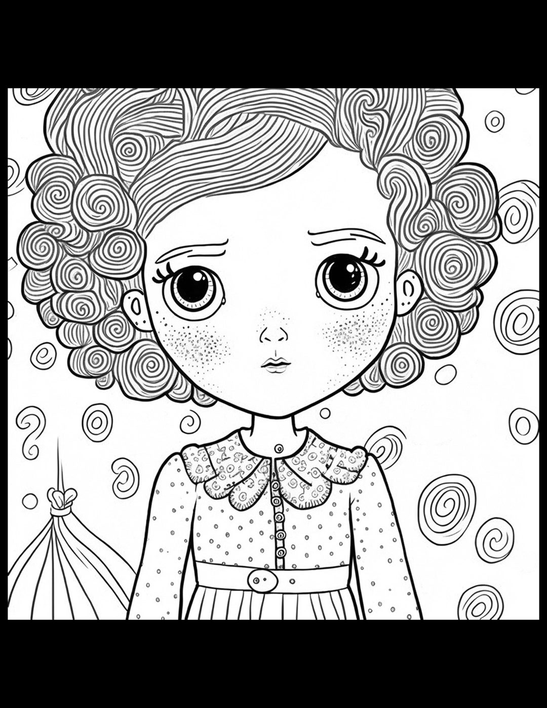Whimsical Girl Coloring Page - Etsy