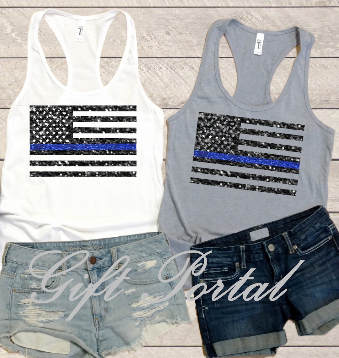 Blue Line T-shirt, Blue Line Tank Top, Blue Line Gift, Back the Blue ...